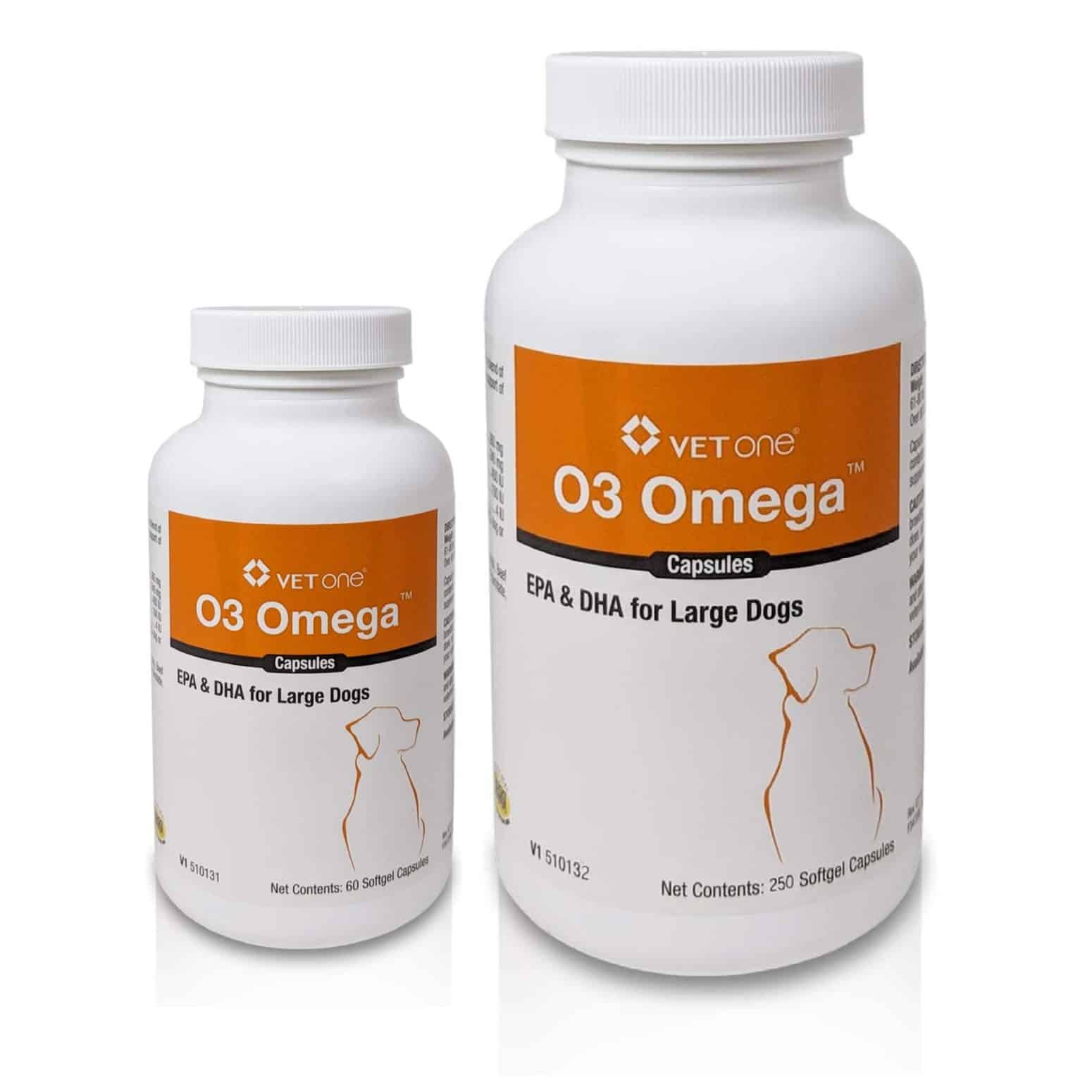 VetOne O3 Omega Caps Nutritional Supplement, Large (Over 60lbs) Dogs ...