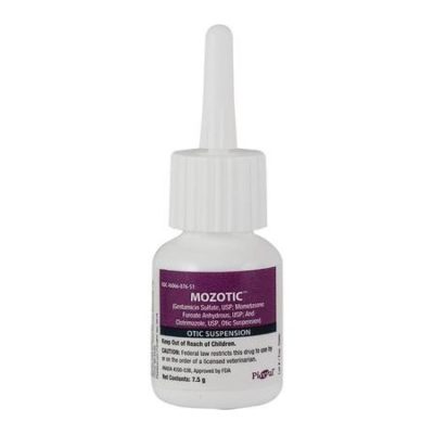 Mozotic (Gentamicin/ Mometasone/ Clotrimazole) Otic Suspension for Dogs ...