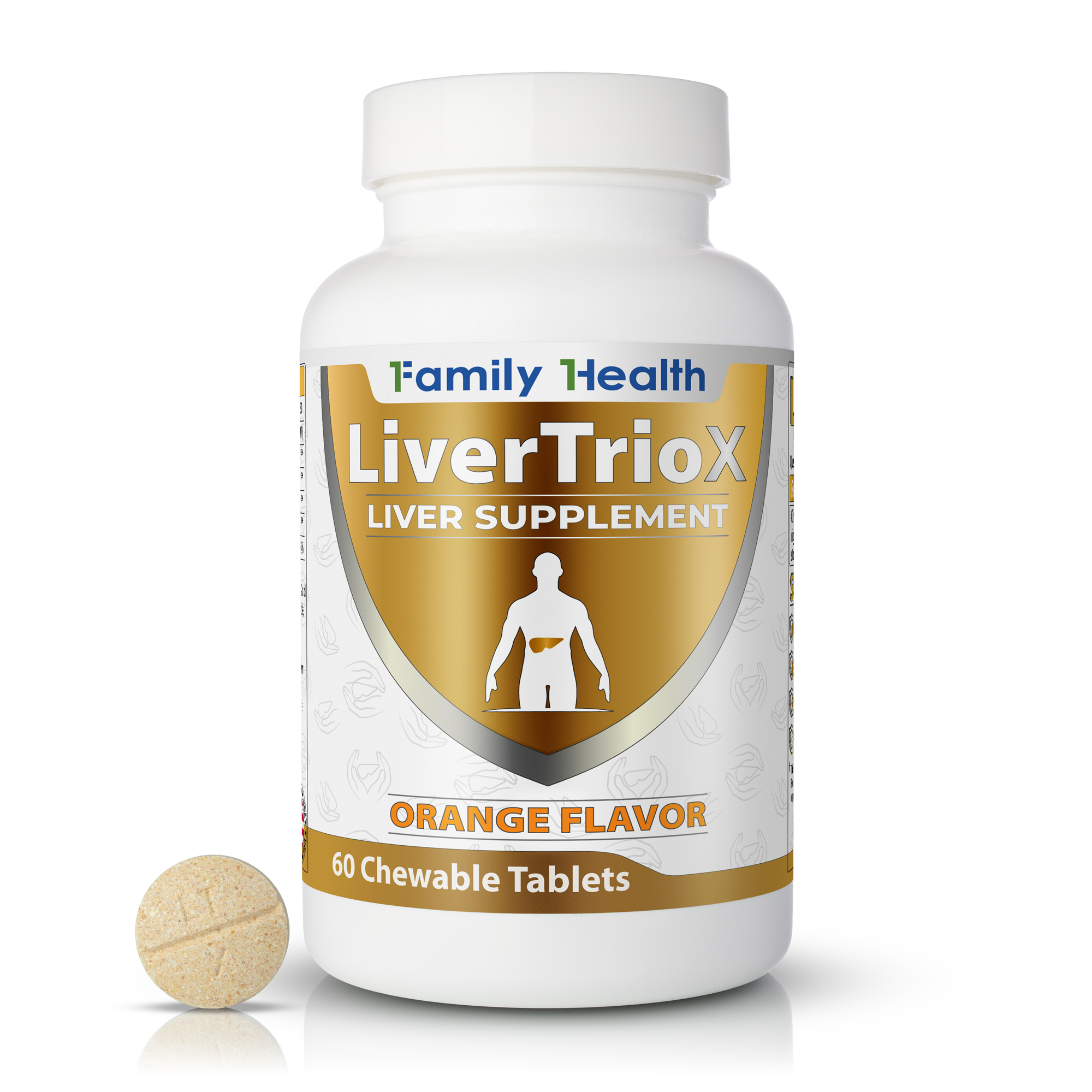 LiverTrioX Liver Supplement Orange Flavor Chew Tablets 60 Count ...