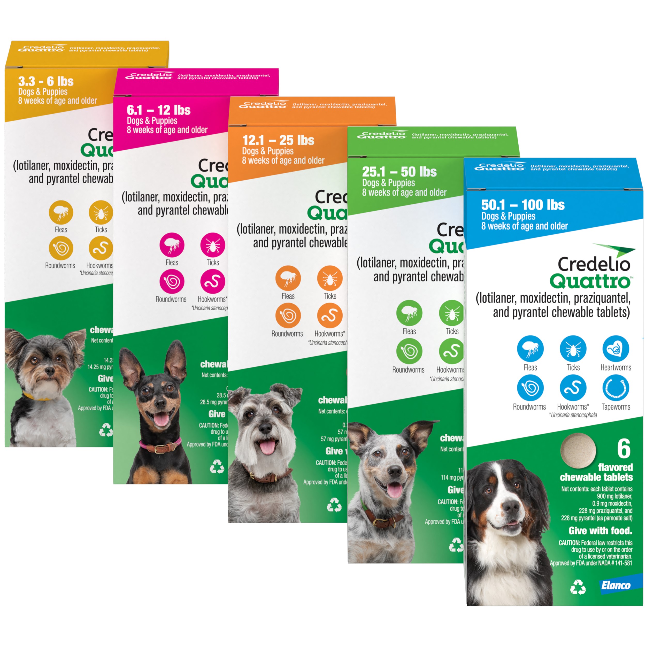 Credelio Quattro Chewable Tablets for Dogs | 1Family 1Health Pharmacy